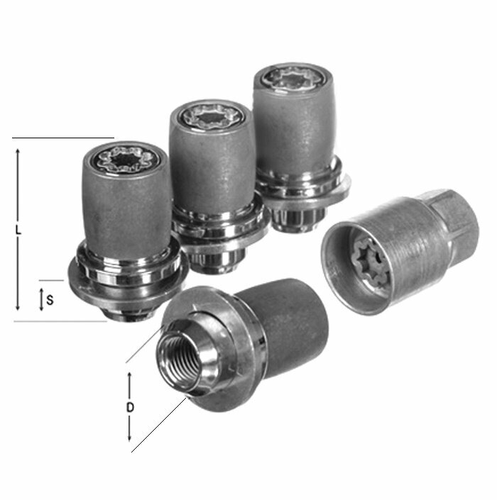 Секретки на колеса Farad SicuStar (StarLock) EN4AG7CR (гайки, M14x1.5, 1 ключ)