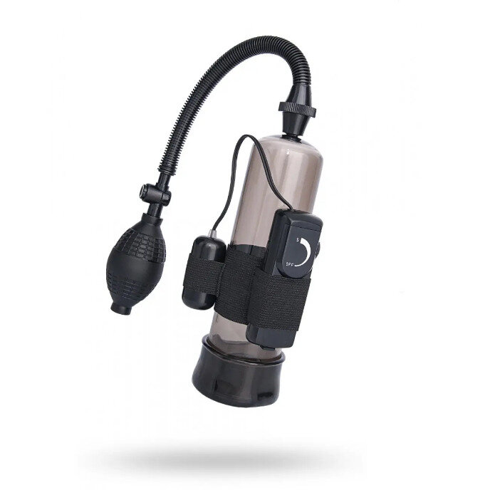 Вакуумная помпа KeyJoy 709009, с вибрацией, черная, силикон, абс пластик