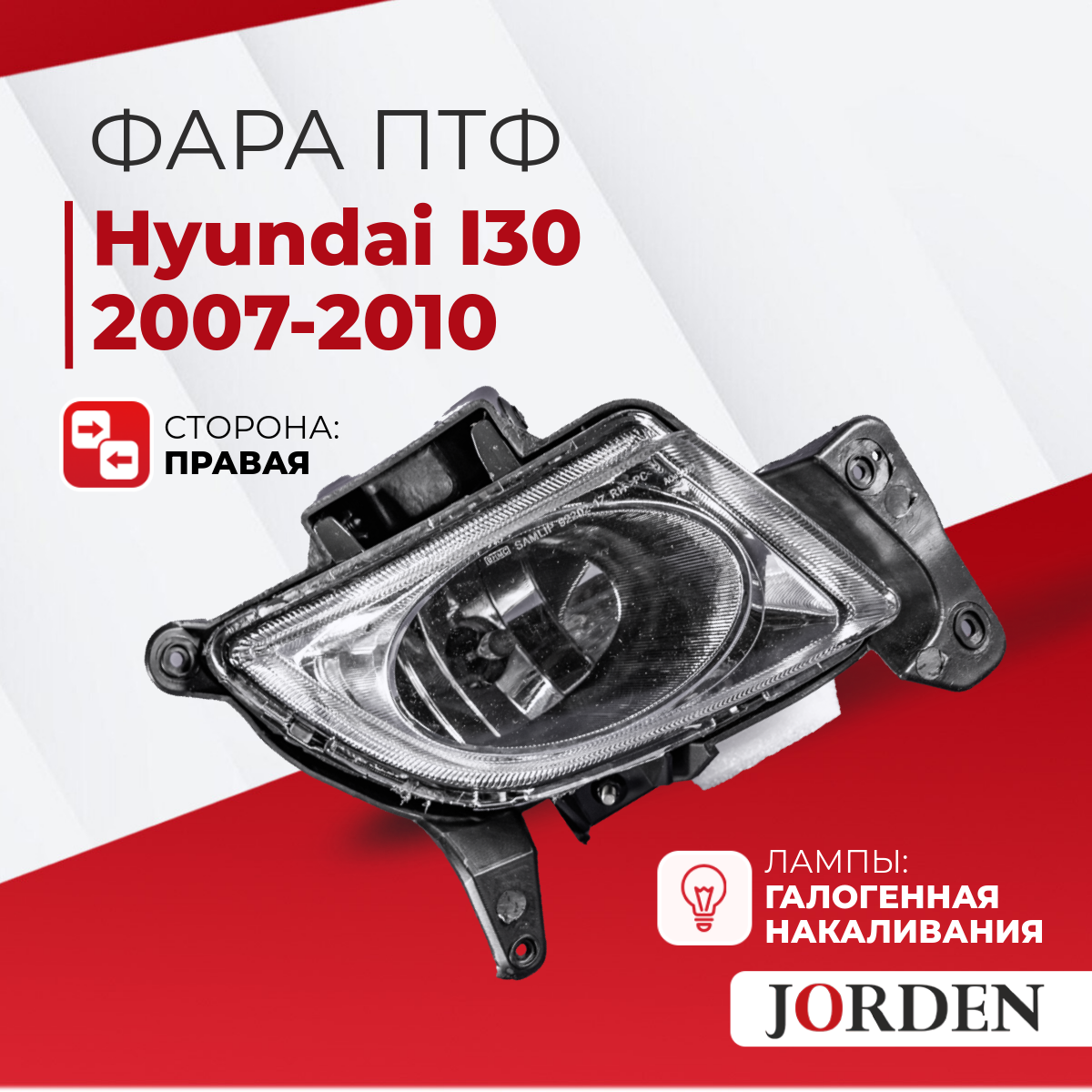 Фара противотуманная правая Hyundai I30 2007-2011 ПТФ, туманки авто Хендай Ай30 галогенная передняя