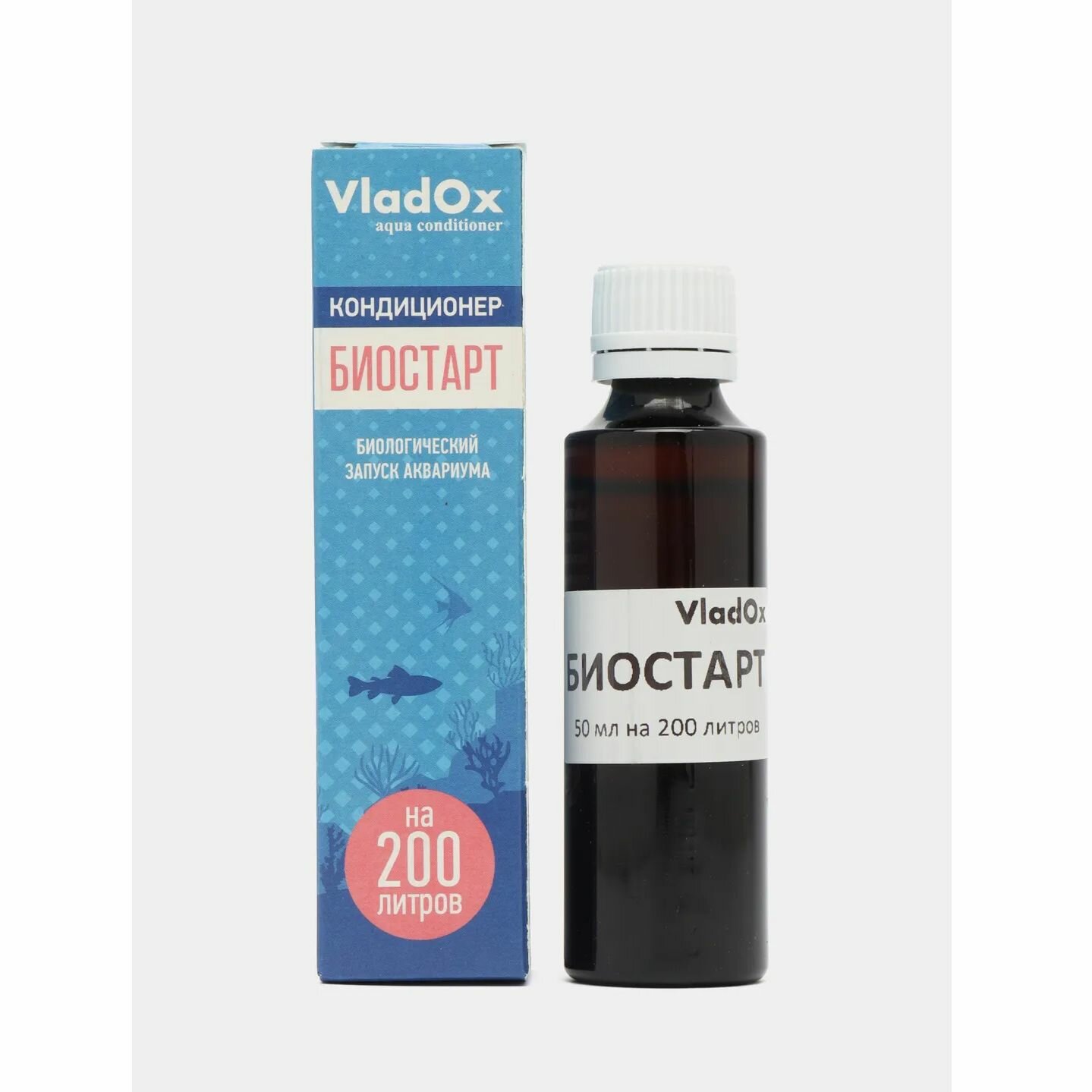 VladOx биостарт Кондиционер для аквариумной воды, для ускорения запуска аквариума, 50 мл