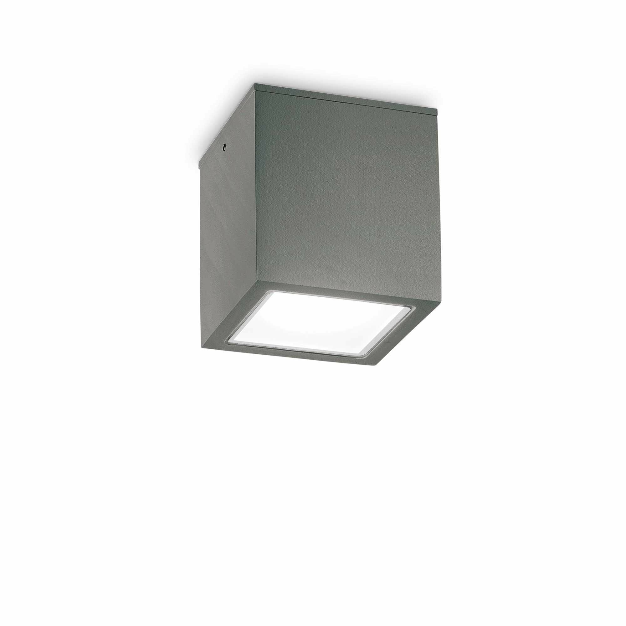 Светильник потолочный уличный ideal lux Techo PL1 Big макс.1x20Вт IP54 GU10 230В Антрацит Алюминий/Стекло Без лампы 251516.
