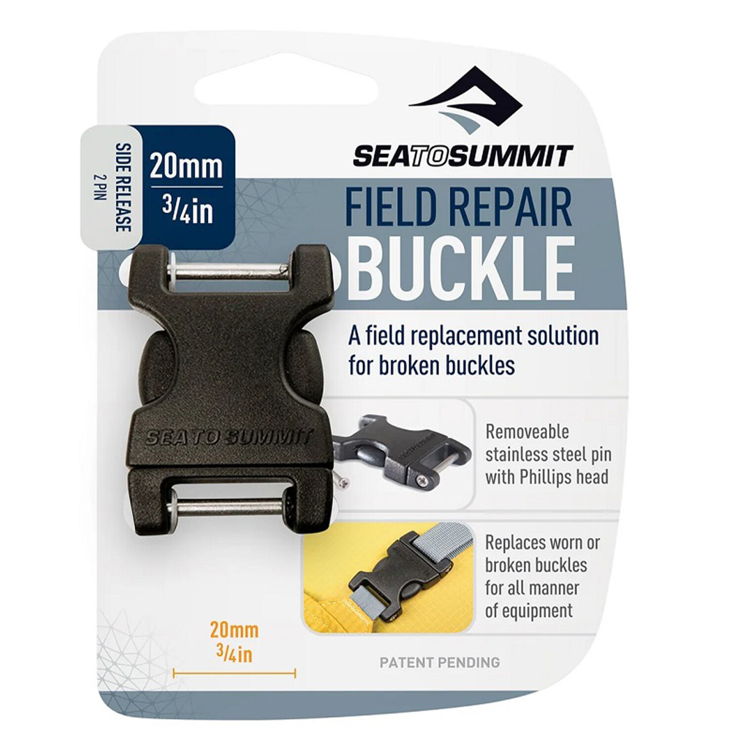 Пряжка Sea To Summit Field Repair Buckle 20mm Side Release 2 pin Black