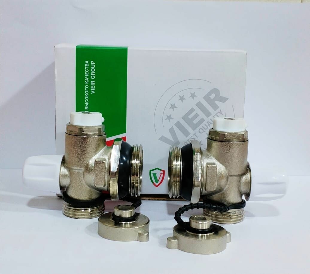 Концевой элемент для коллектора с краном Маевского 1" VIEIR VR1147(Комплект-2 шт)