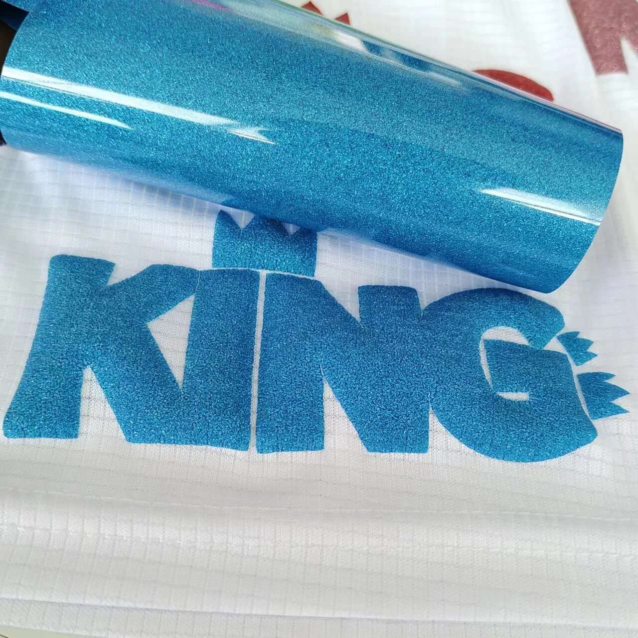 Теплопередающий винил "KING", Lake Blue Glitter