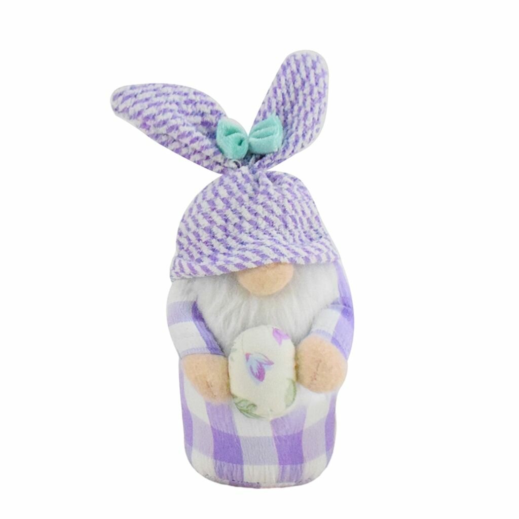 Пасхальный кролик с ушками, держащий яйцо, безликая кукла