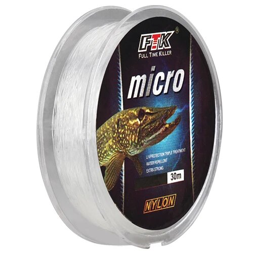 FTK леска для зимней рыбалки 30м нейлон 0,08-0,25мм Witer 0.12MM-7.15LB, 002