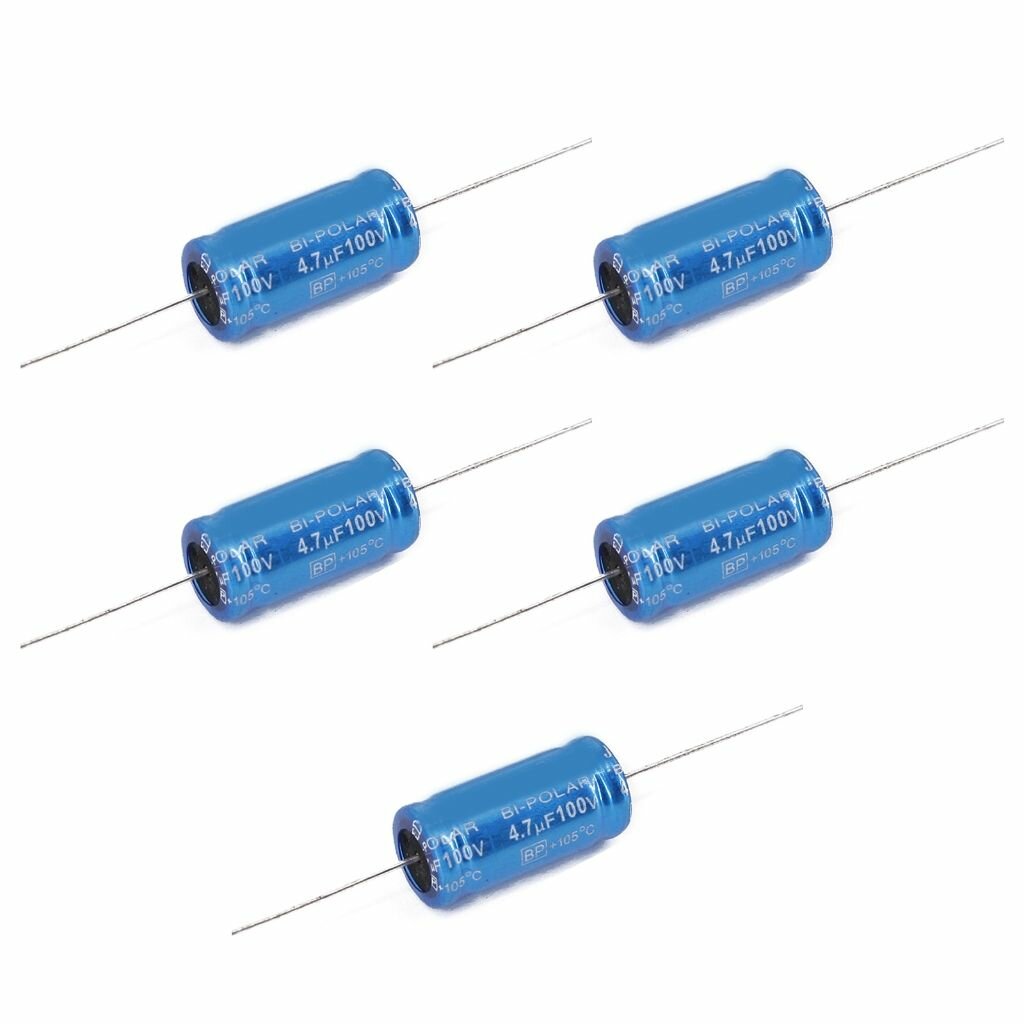5pcs/set 100v конденсаторы для динамиков среднего уровня и твитера, - 4.7uF