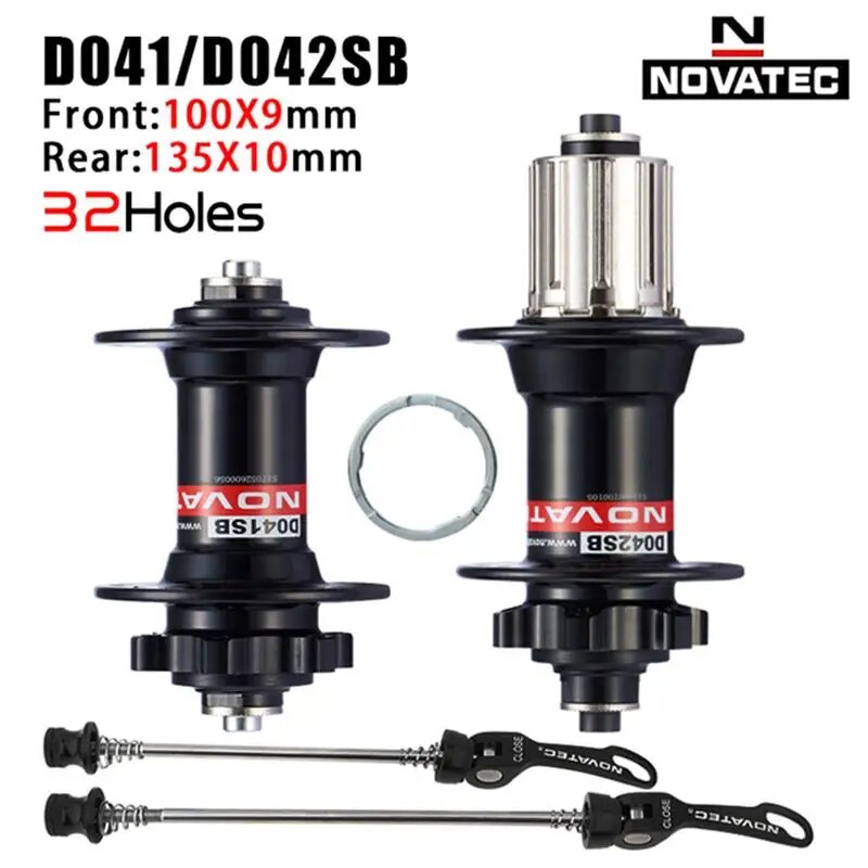 Велосипедные втулки Novatec D041SB D042SB 28/32/36 отверстий Черный, black 32 holes