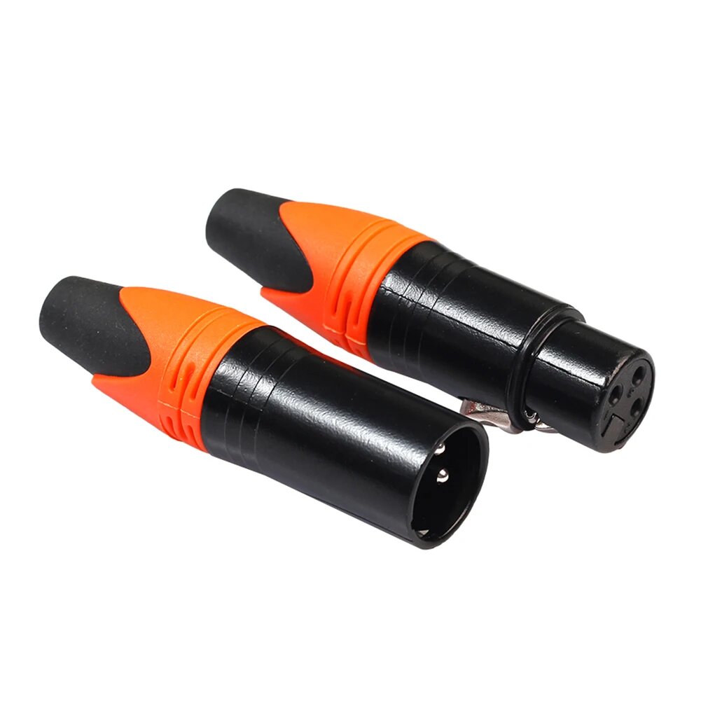 2 шт. XLR 3Pin аудио штекер, гнездо, оранжевый