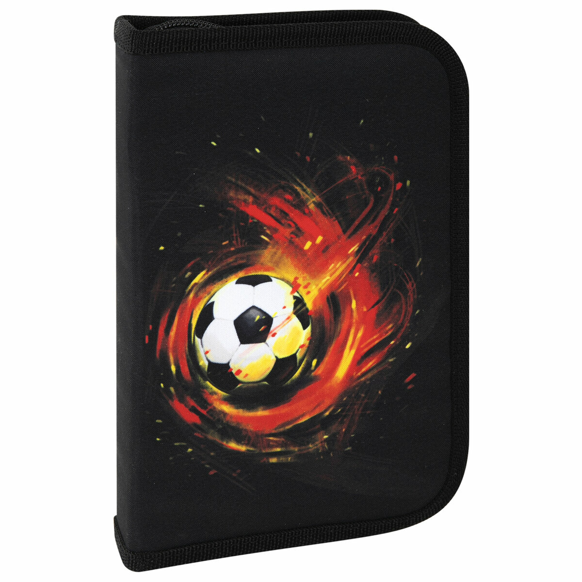 Пенал школьный 1 отделение Brauberg "Fireball", 1 откидная планка, с наполнением, 24 предмета, 21х14см (270723), 12шт.