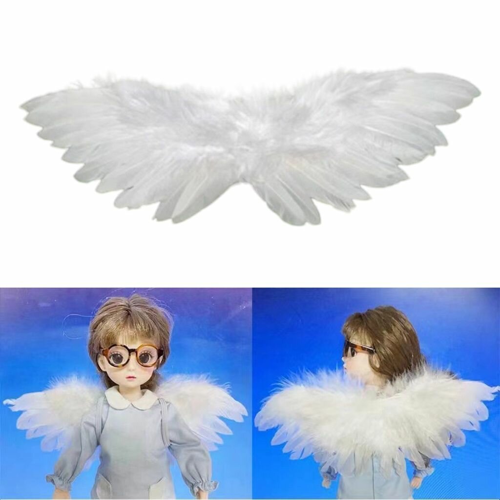 Украшения для вечеринок, Крылья ангела из пера для кукол - красные - 21x9 см, 3 пары
