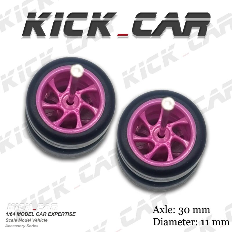 Пластиковые колеса KICARMOD 1/64 для Hot Wheels Розовый, Pink