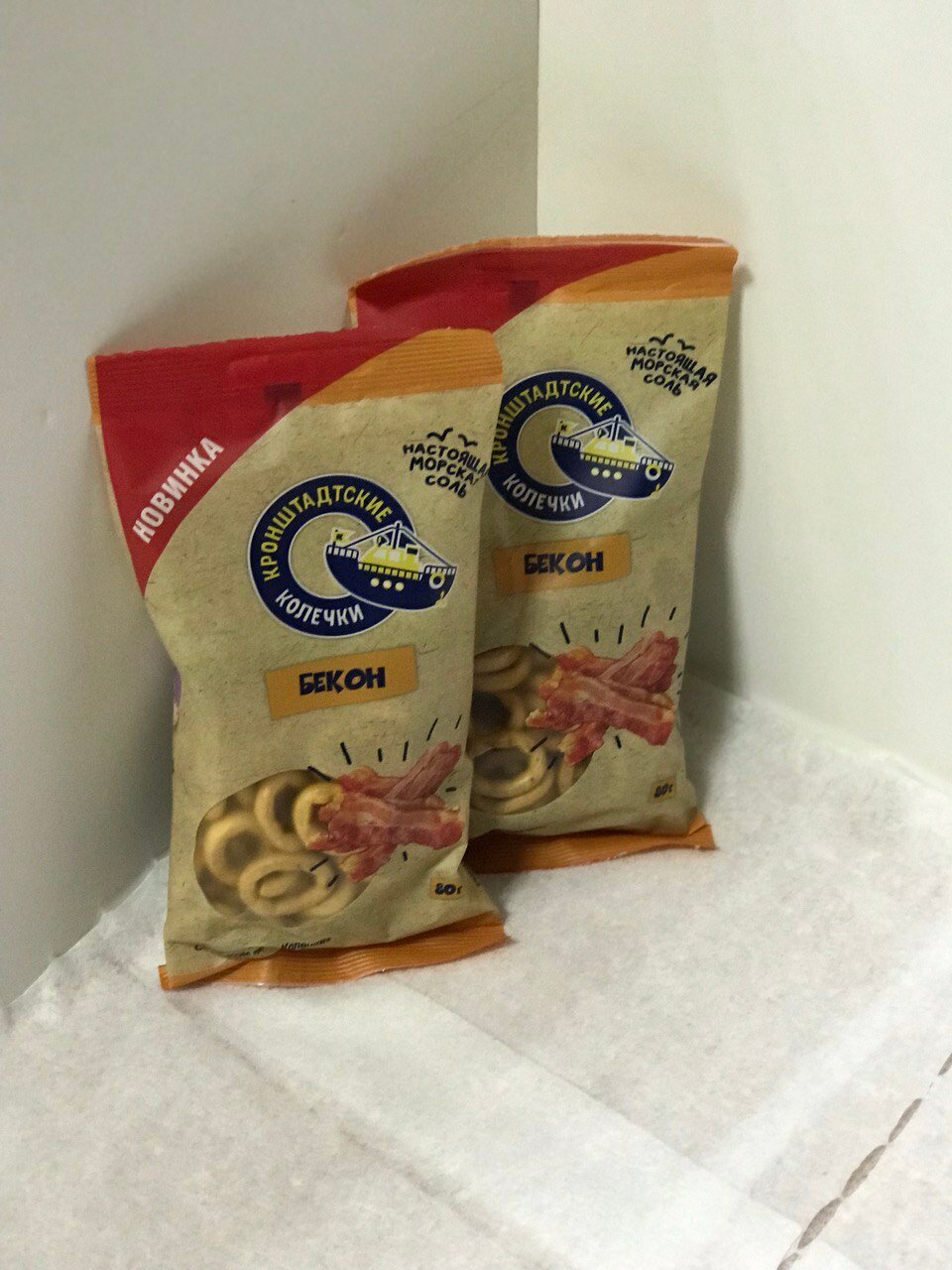 Сушки Невская Сушка "Кронштадские Колечки", с беконом, без сахара, 80г