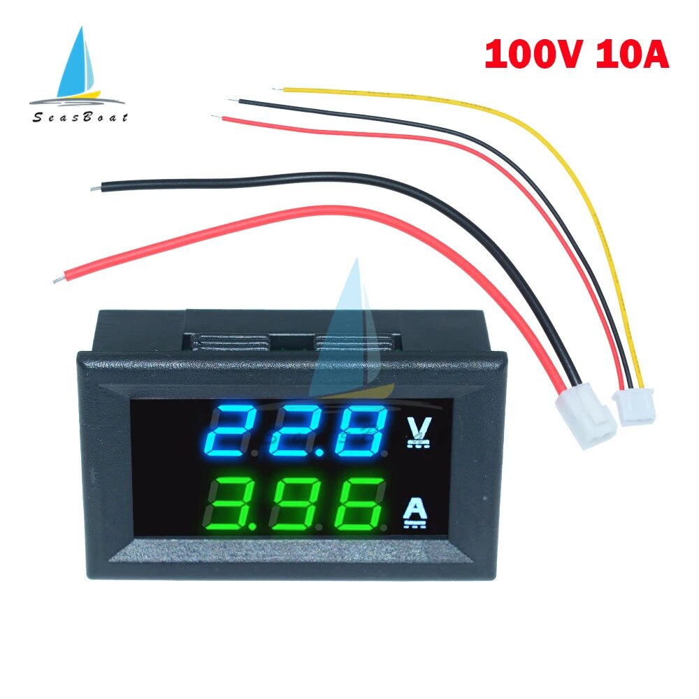 Цифровой вольтметр амперметр Aideepen Blue Green