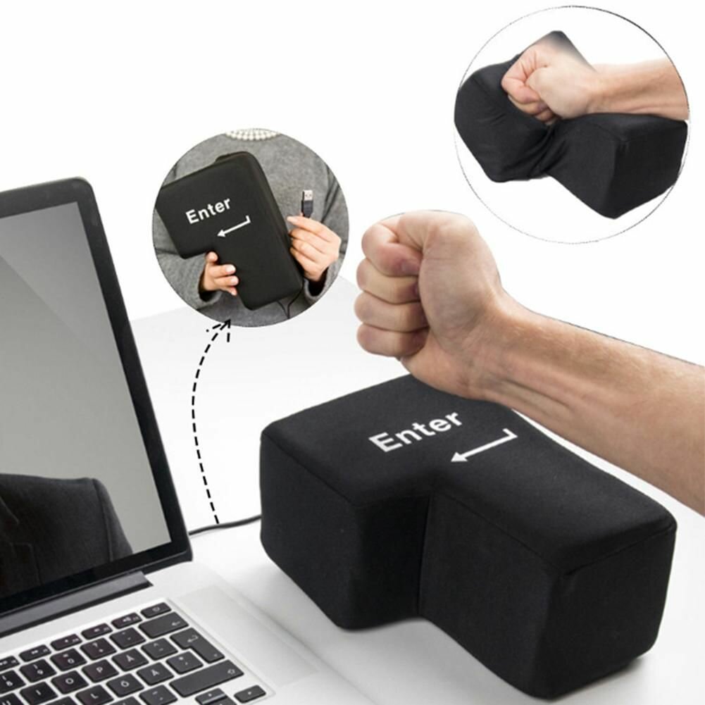 Мягкая игрушка Гигантская кнопка Enter антистресс , для офиса и дома , USB кнопка Энтер,20х14х10см