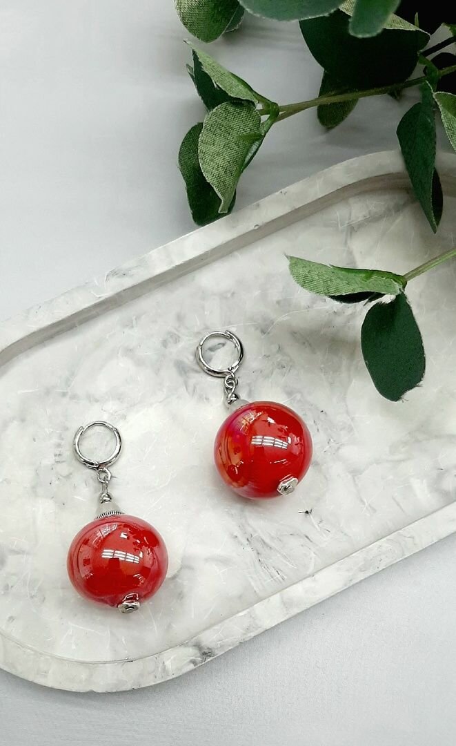 Серьги, муранское стекло, стекло