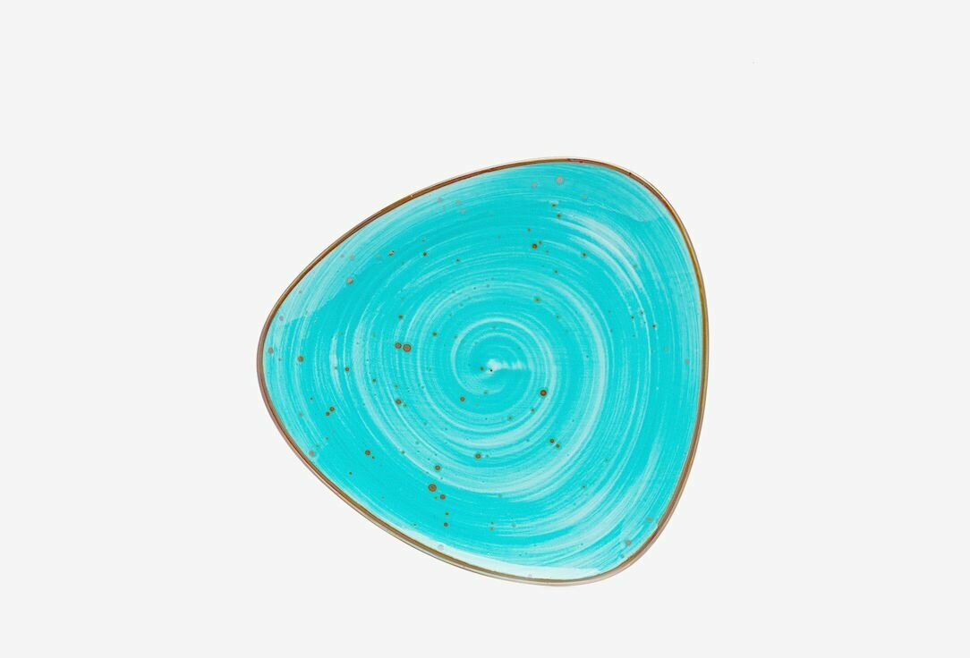 Мелкая тарелка SAMOLD Хорека бирюза, треугольная