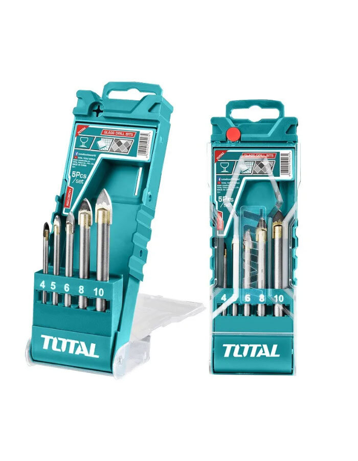 Набор сверл по стеклу 4-10мм/5шт, для дрели TOTAL