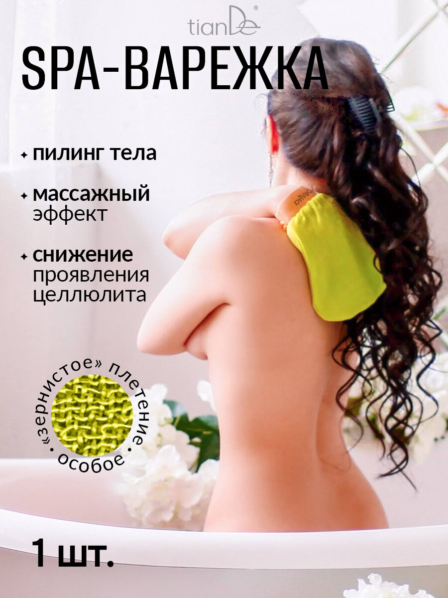 Спа рукавица кессе, мочалка для пилинга, скраба, массажа TianDe