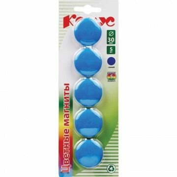 Комус Магнитный держатель для досок, 30 мм, 5шт в упаковке, синий