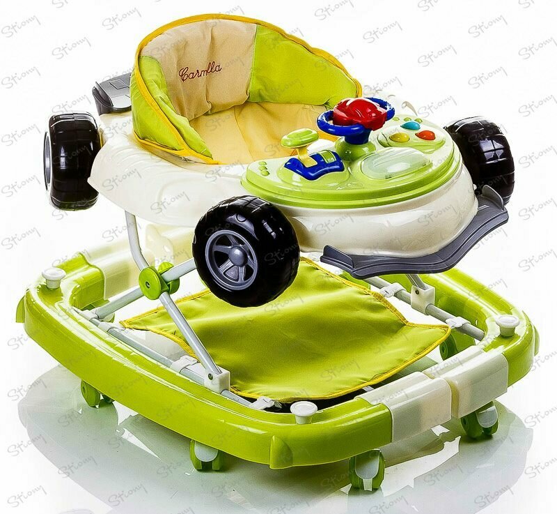 Ходунки Stiony 3в1 TOWN CAR 8801green батут, качалка Машинка