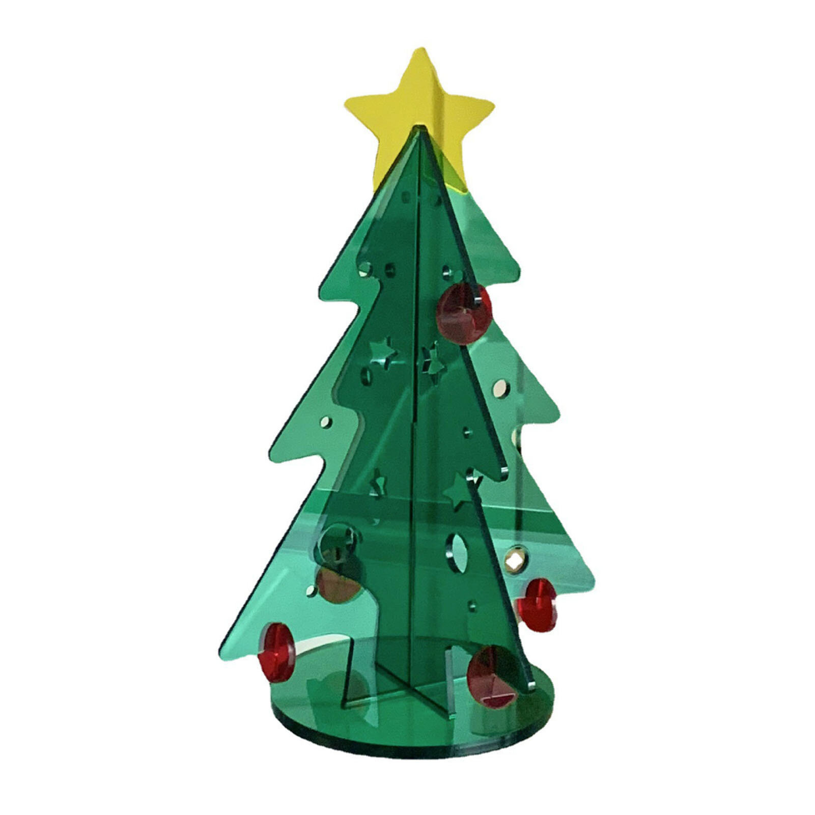 Acrylic Christmas Tree DIY Kit Mini Simple Installation Desktop for Gift Decoration M 145x195mm