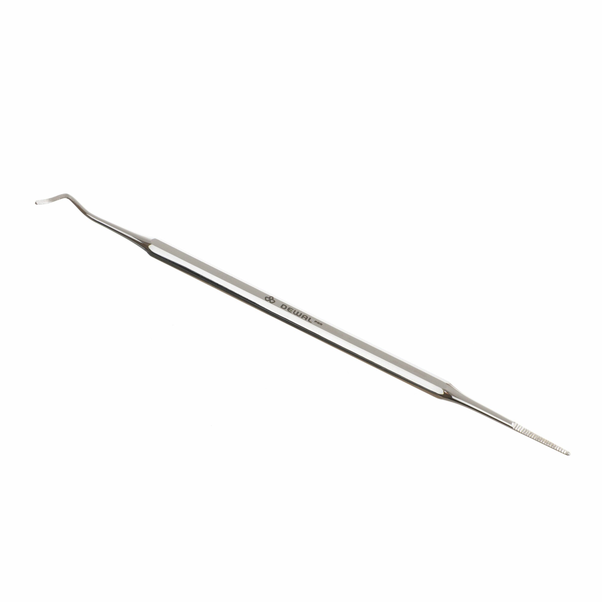 Кюретка и пилка педикюрная для вросшего ногтя профессиональная DEWAL Pro, двусторонняя, 15 см, нержавеющая сталь, никелированная, серебристая