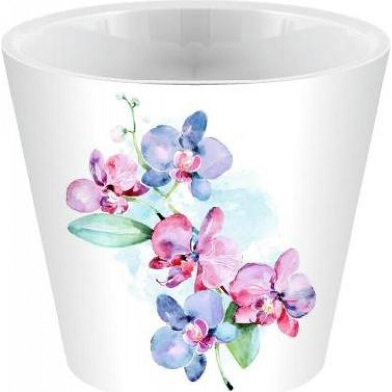 Горшок цветочный InGreen "London orchid deco", D 160 мм, 1,6 л, Голубая орхидея