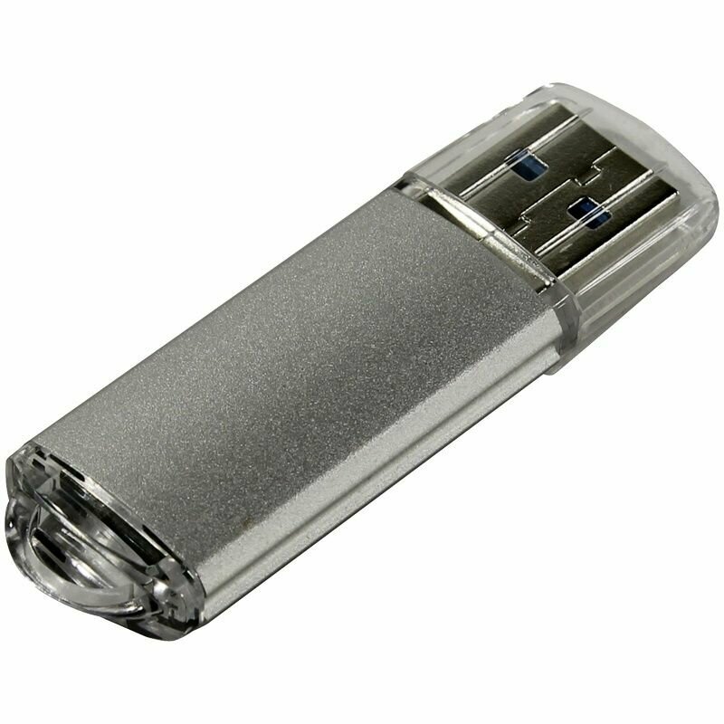 USB-флешка SmartBuy V-Cut 128GB, USB 3.0 Flash Drive, серебристый металлический корпус