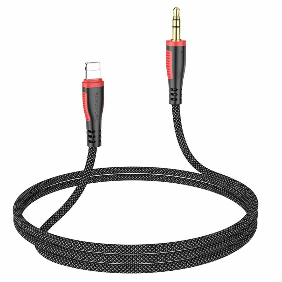 Кабель AUX iPhone Lightning - 3.5 mm Borofone BL14 <черный>