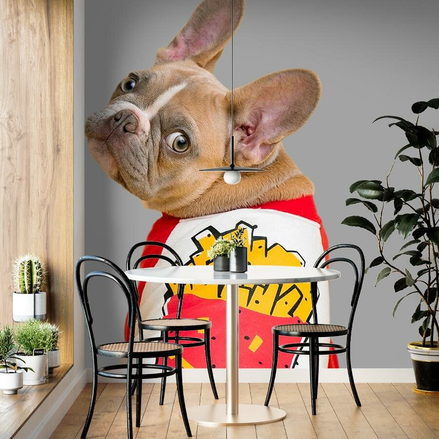 Фотообои маленькие собачки 9-2175-S-Холст 270 x 200 см (ВхШ) Бесшовные, флизелиновые, влагостойкие обои