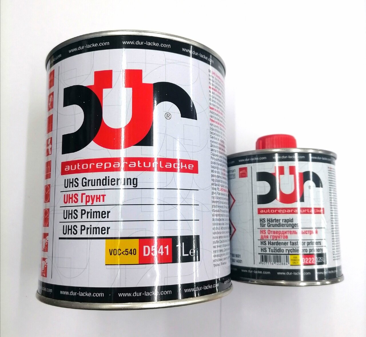 Грунт акриловый DUR 2K-UHS 4:1 1л + отвердитель HS быстрый 0,25л
