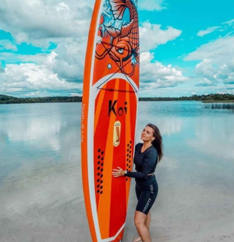 Сап борд (доска Sup Board) 11.6" Koi надувной, двухслойный, с веслом, насосом, страховочным лишем, полный комплект