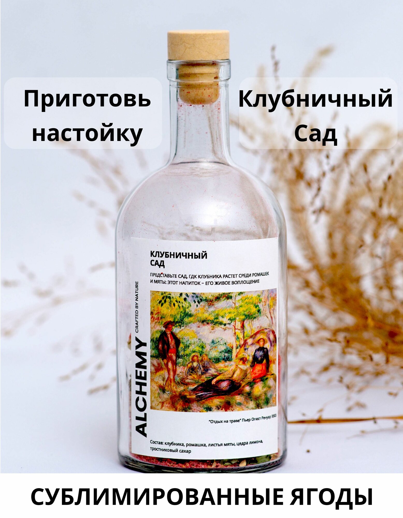 Набор для приготовления настойки "Клубничный Сад", подарочная упаковка, сублимированные ягоды