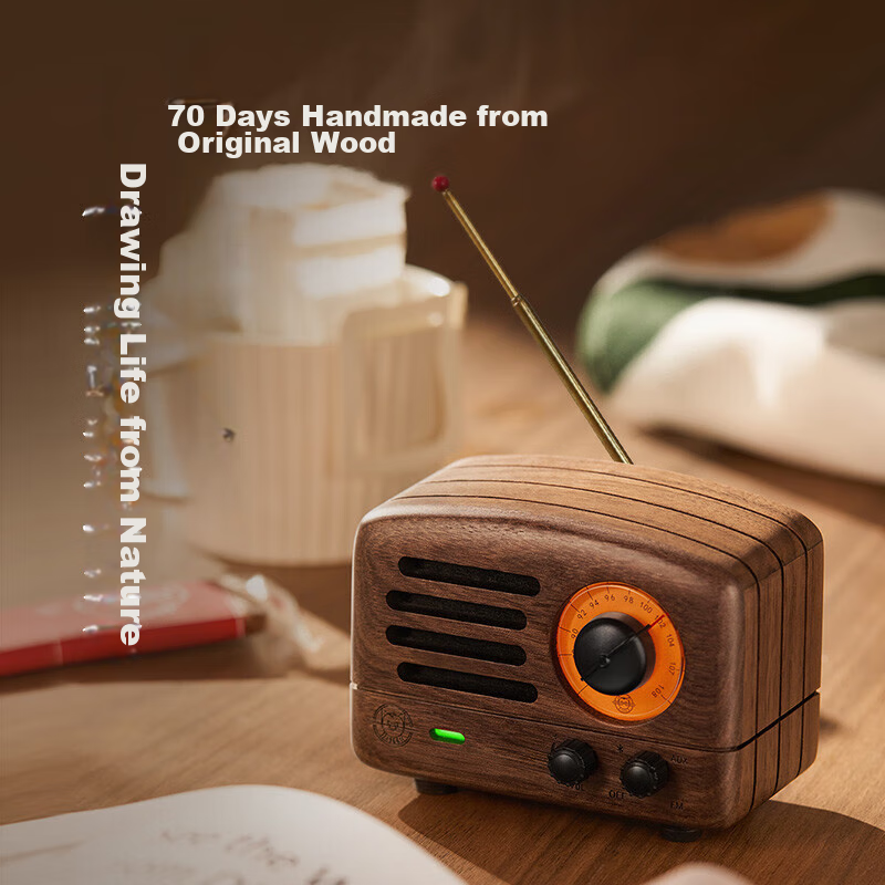 Мини-Bluetooth колонка Cat King с оригинальной древесной текстурой деревянная настольная ретро портативная колонка из