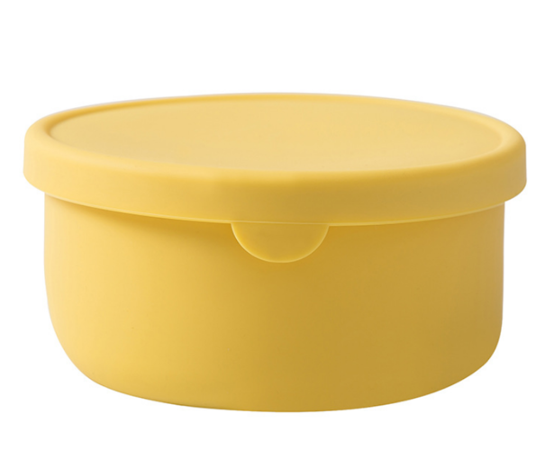 Силиконовая коробка для хранения свежей ленты с крышкой, удобной в качестве коробки для завтрака, фруктовый салат, свежая чаша, современная простая, запечатанная круглая коробка для хранения.