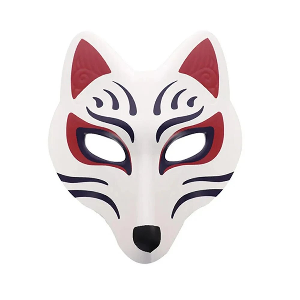 Белая маска лисы для косплея White black