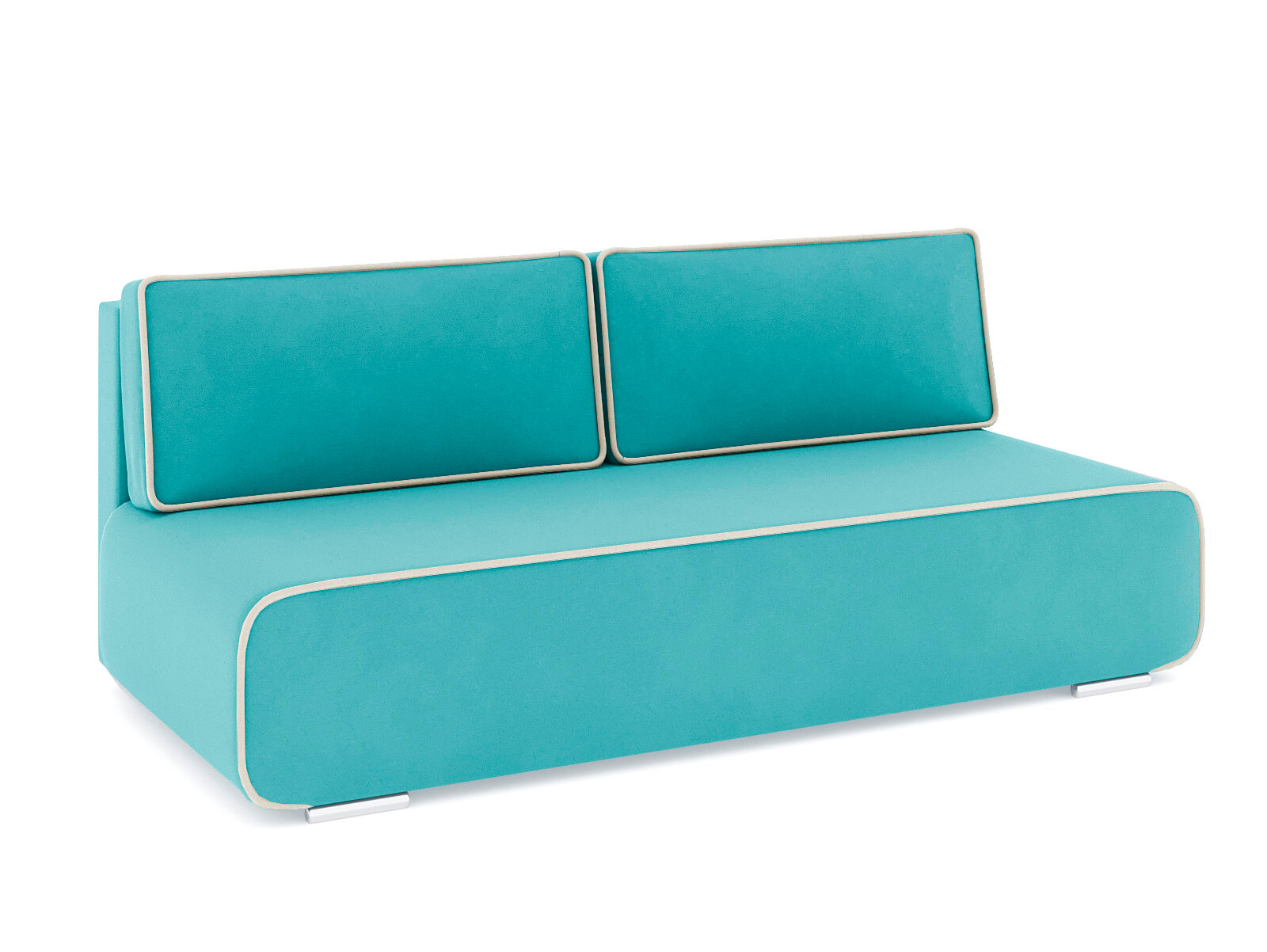 Диван - кровать Лаки, еврокнижка, 206*83*84, велюр Зара Азур 48/ кант Зара Крим 02