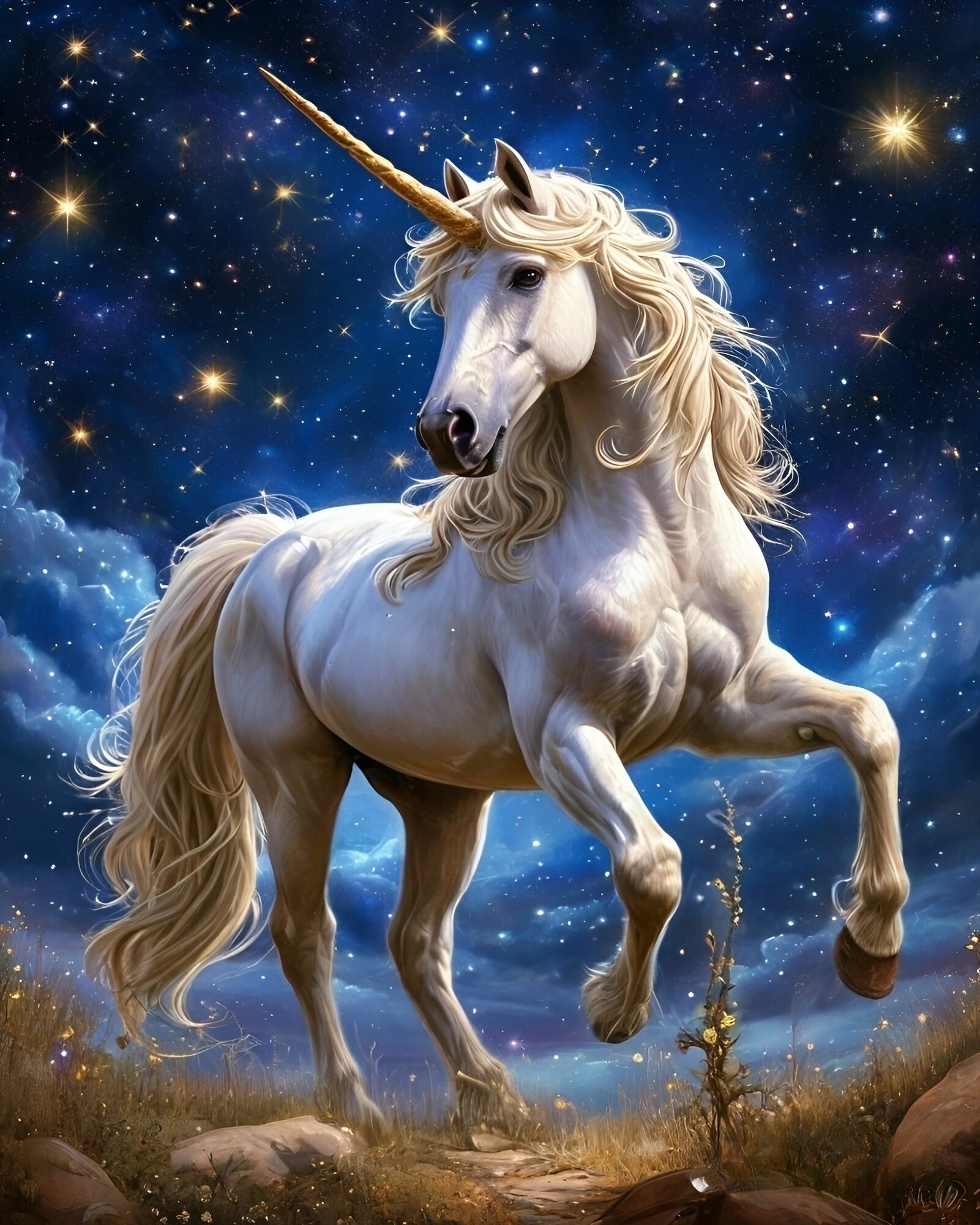 Картина по номерам на подрамнике 40*50 см "Прекрасный единорог"