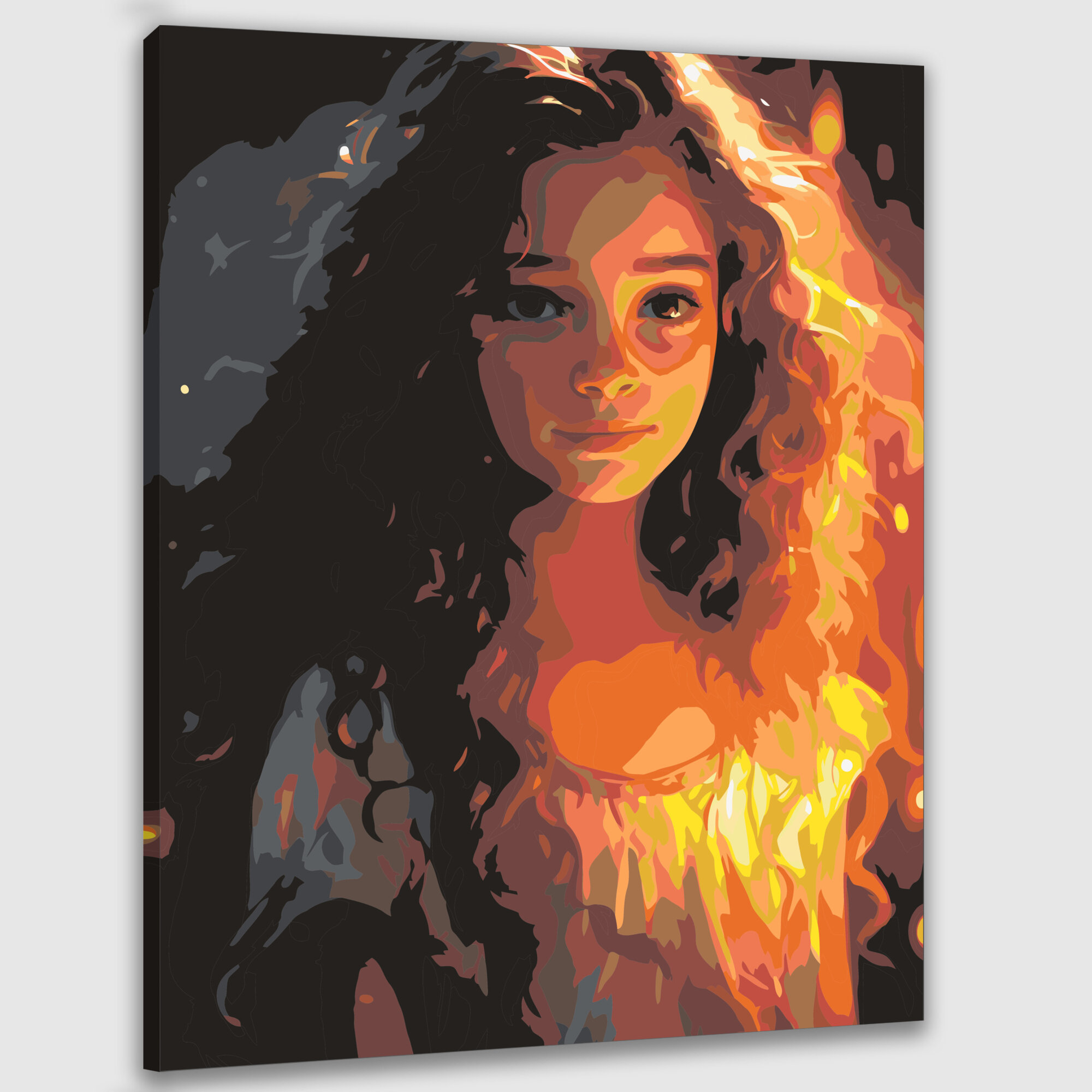 Картина по номерам 40x50 см, девушка, портрет, тонкие черты лица, реализм, фантазия, сияющая кожа, светится, мерцание