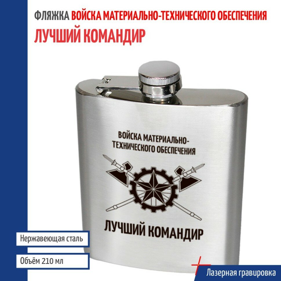 Подарки __Фляжка вмто "Лучший командир" (210 мл)