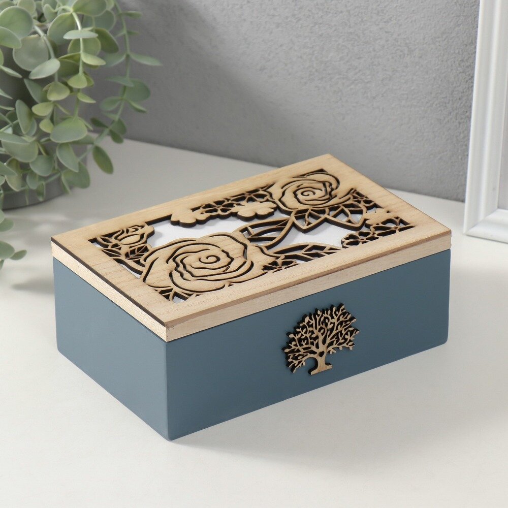 Шкатулка для украшений «Древо жизни. Розы», дерево, 19?12?7.3 см