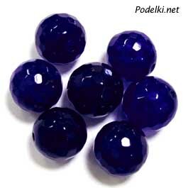 Натуральная бусина Агат темно-синий 0003973 шарик граненый 10 мм, цена за 4 шт.