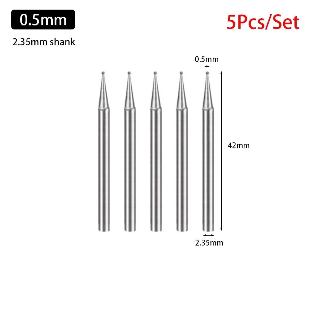 Алмазные головки 0.5mm, 2.35mm, 5 шт.