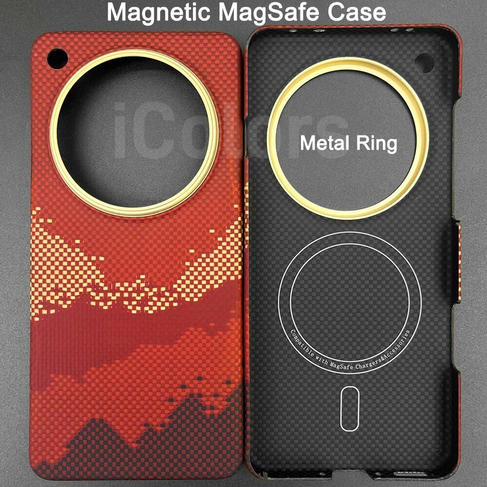 Чехол MagSafe для OPPO Find X8 Ultra Red(Mag)GoldRing