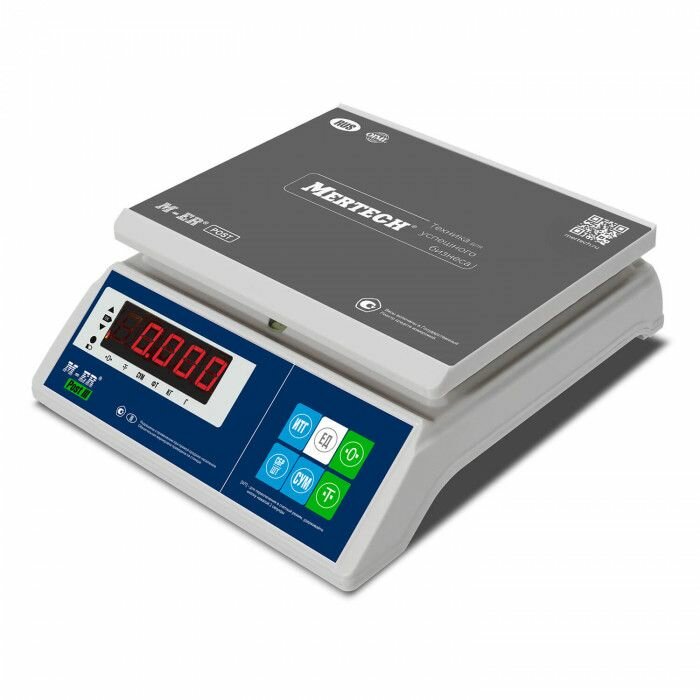 Порционные весы M-ER 326 AFU-15.2 "POST III" LED электронные, точные для магазинов, пищевые, для метизов Класс-Средний