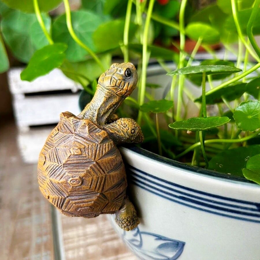 Статуэтки вьющихся черепахи, Фигурка садовая, Украшение аквариума для рыб