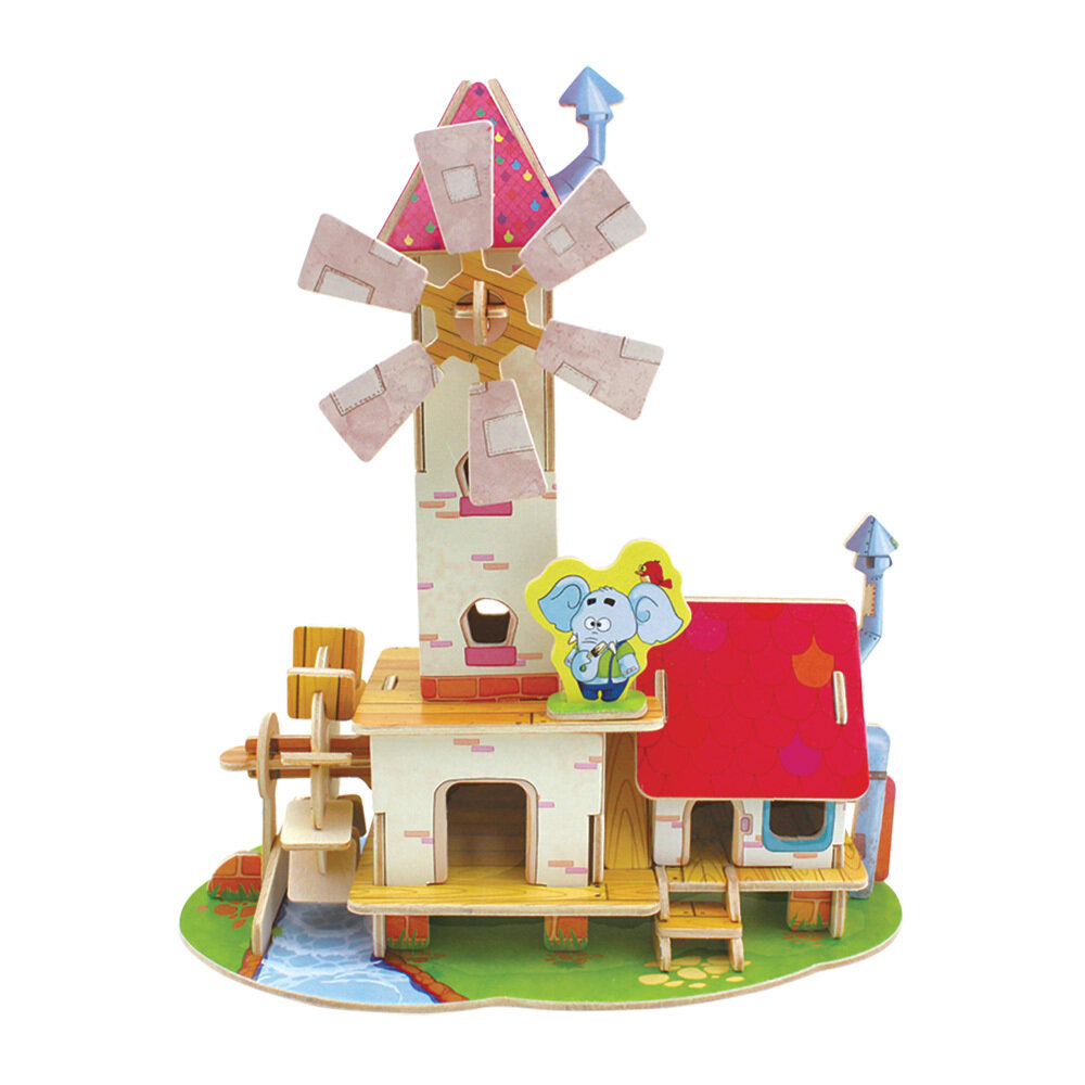 Сборные модели (фанера) "REZARK" FHS-001 Серия "Лесные домики" 51 элемент. Дом мельника