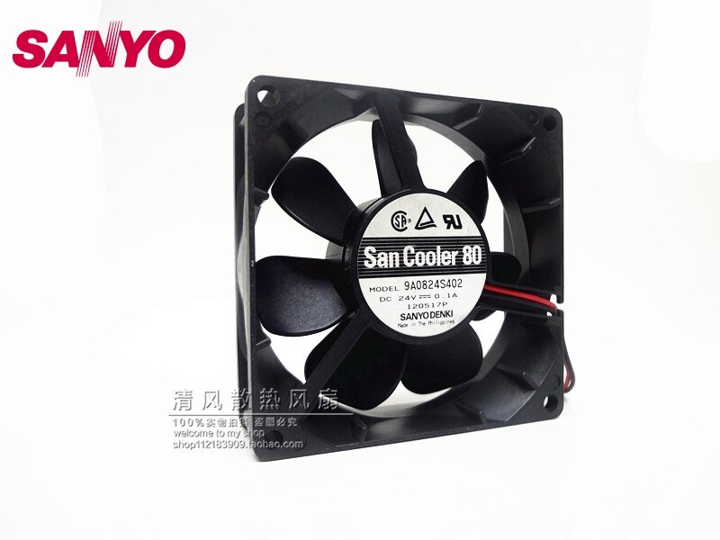 SANYO Новый 8025 8CM drive axial Вентилятор 24V 0.1A 9A0824S402 double ball 80*80*25mm