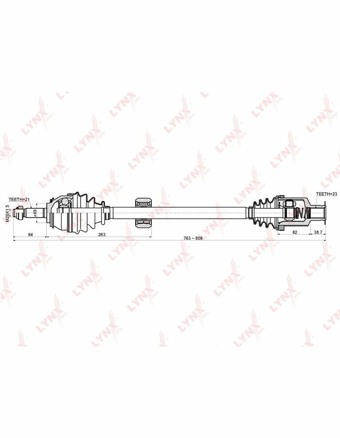 Привод в сборе правый RENAULT/LADA Largus LYNXauto CD-6306